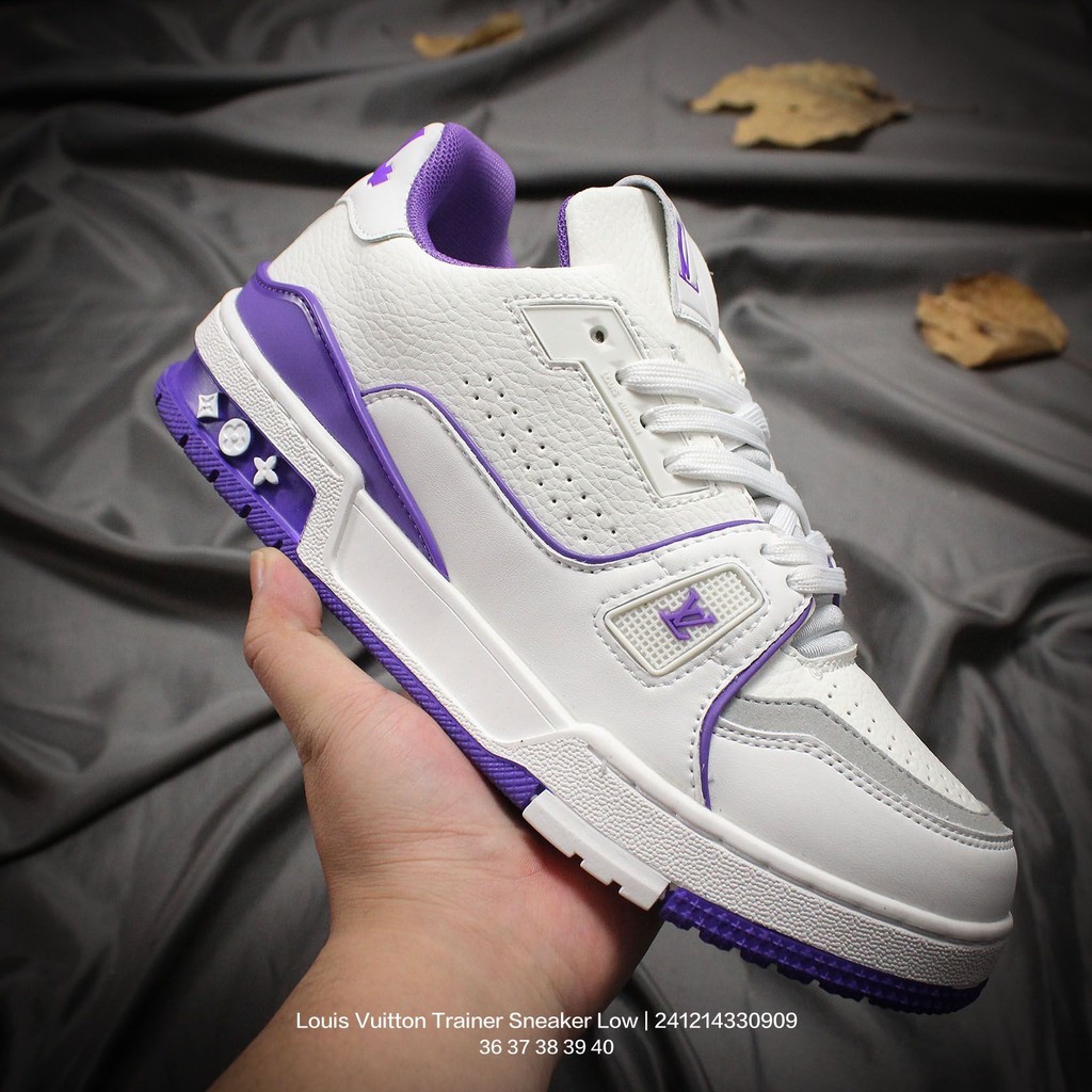 ภาพจริง Louis Vuitton Trainer Sneaker Low LV รองเท้าผ้าใบ รองเท้าผ้าใบ ...