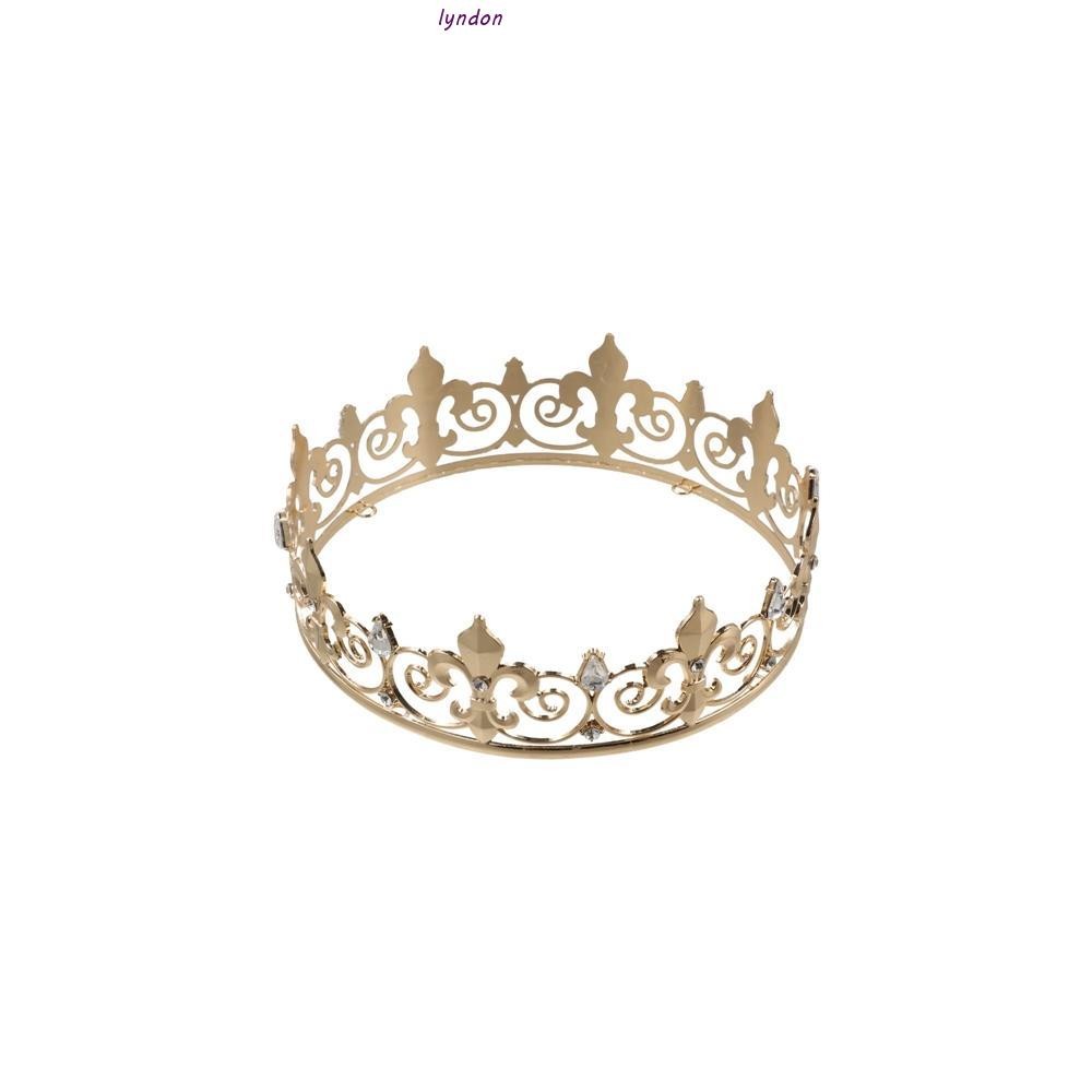 Lyndon โลหะ Prince Crowns, สไตล์เกาหลีผม Hoop King Crown, Retro แถบคาด ...