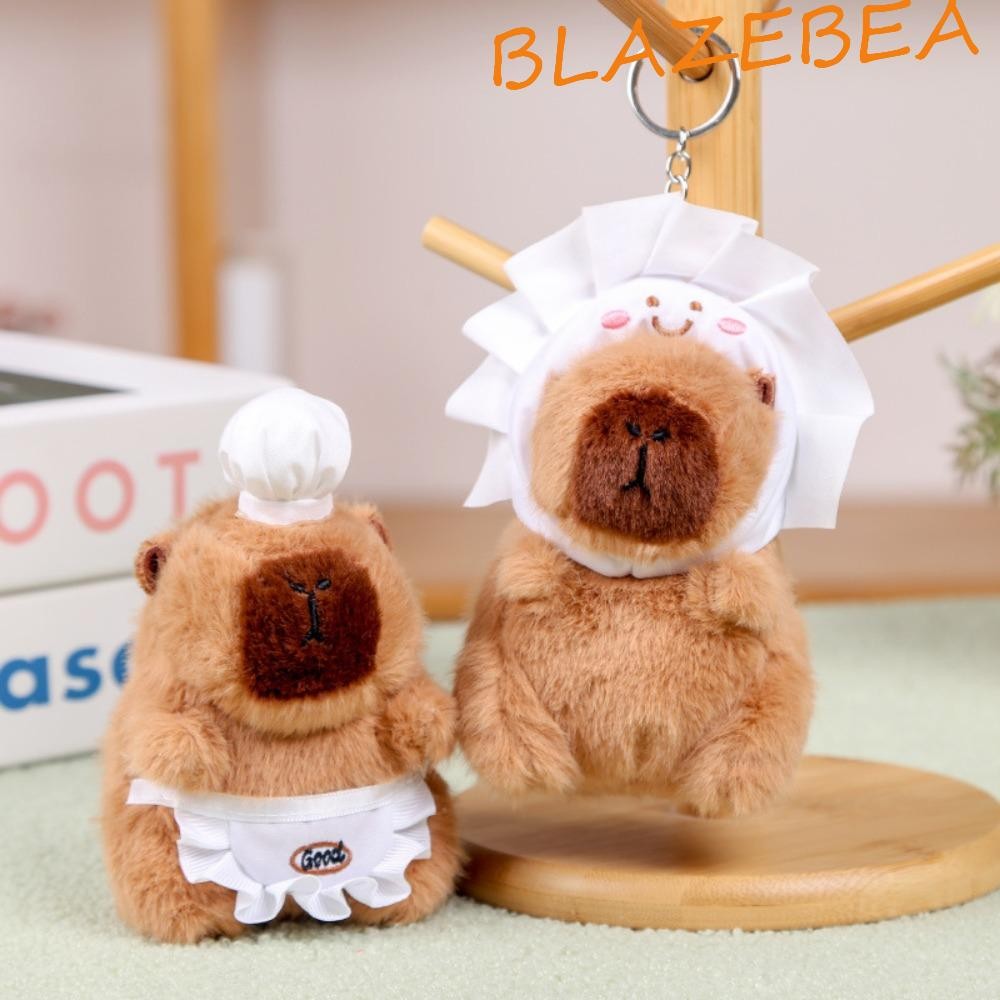 Blazebea จี้ Capybara ตลก Cross Dressing Plush Capybara พวงกุญแจ, ตลกอาหารขนสัตว์ตุ๊กตาการ์ตูน ...