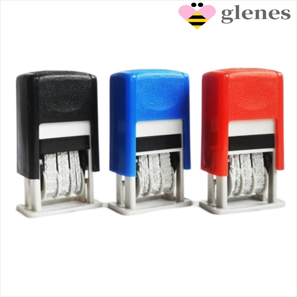GLENES วันที่ล้อแสตมป์ Self-Inking Mini Self-Inking แสตมป์ DIY แสตมป์กลับหมึก Universal Handle ...