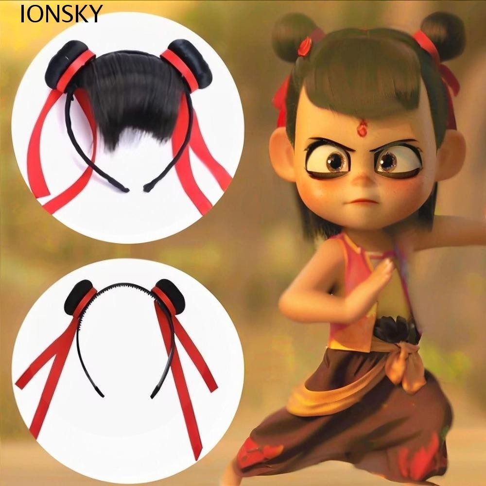 IONSKY เด็ก Headwear, ตลกการแสดงบนเวทีภาพยนตร์ Nezha แถบคาดศีรษะ,น่ารัก ...