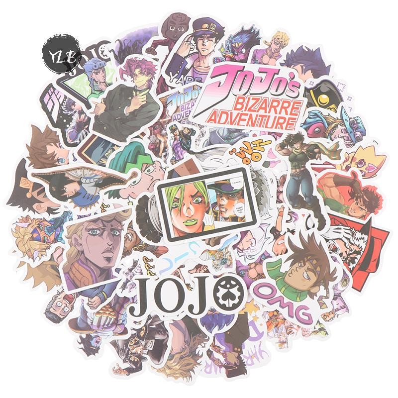 YLB> 50 ชิ้น Jojos Bizzare ผจญภัยสติกเกอร์สําหรับรถจักรยานยนต์แล็ปท็อป ...
