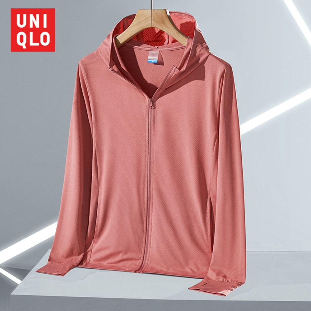 Uniqlo ฤดูร้อน Hooded Sun Protection เสื้อผ้า UPF50 + ผ้าไหมน้ําแข็งผู้ชายและผู้หญิง Anti UV ...