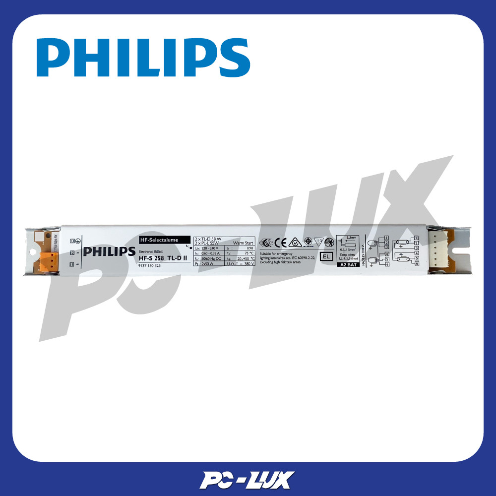 PHILIPS บัลลาสต์อิเล็กทรอนิกส์ Electronic Ballast รุ่น HF-S 258 TL-D II 220-240V 50/60Hz ...