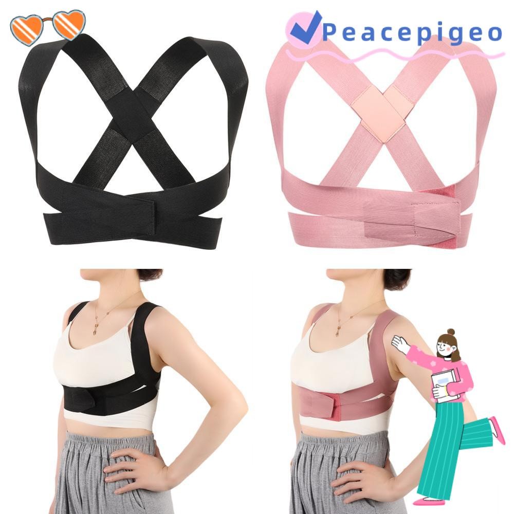 PEACEPIGEO ท่าทางแก้ไขรั้ง,ที่มองไม่เห็นสูง Tensile Cross Strap อุปกรณ์แก้ไขหลังค่อม,ปรับวาง ...