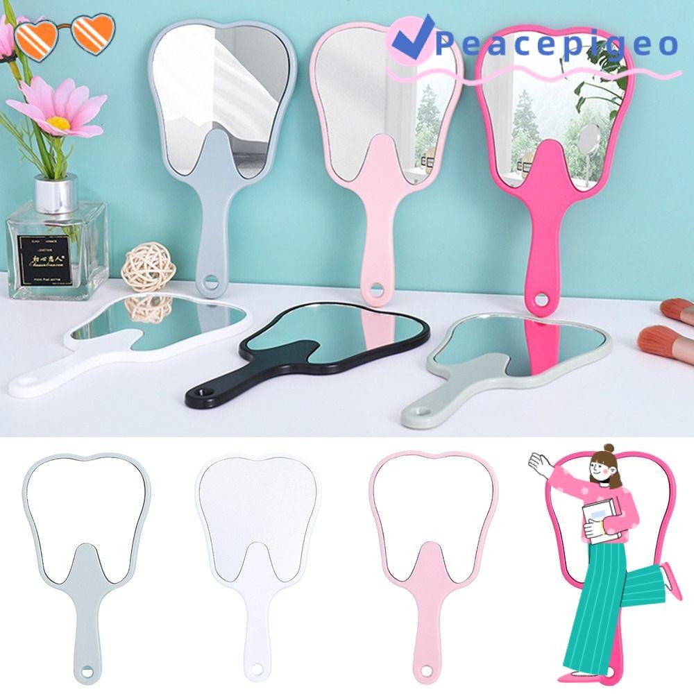 กระจกมือถือ PEACEPIGEO กระจกแต่งหน้ารูปฟันความละเอียดสูง กระจก PVC ที่ใช้งานได้จริง ของขวัญ ...