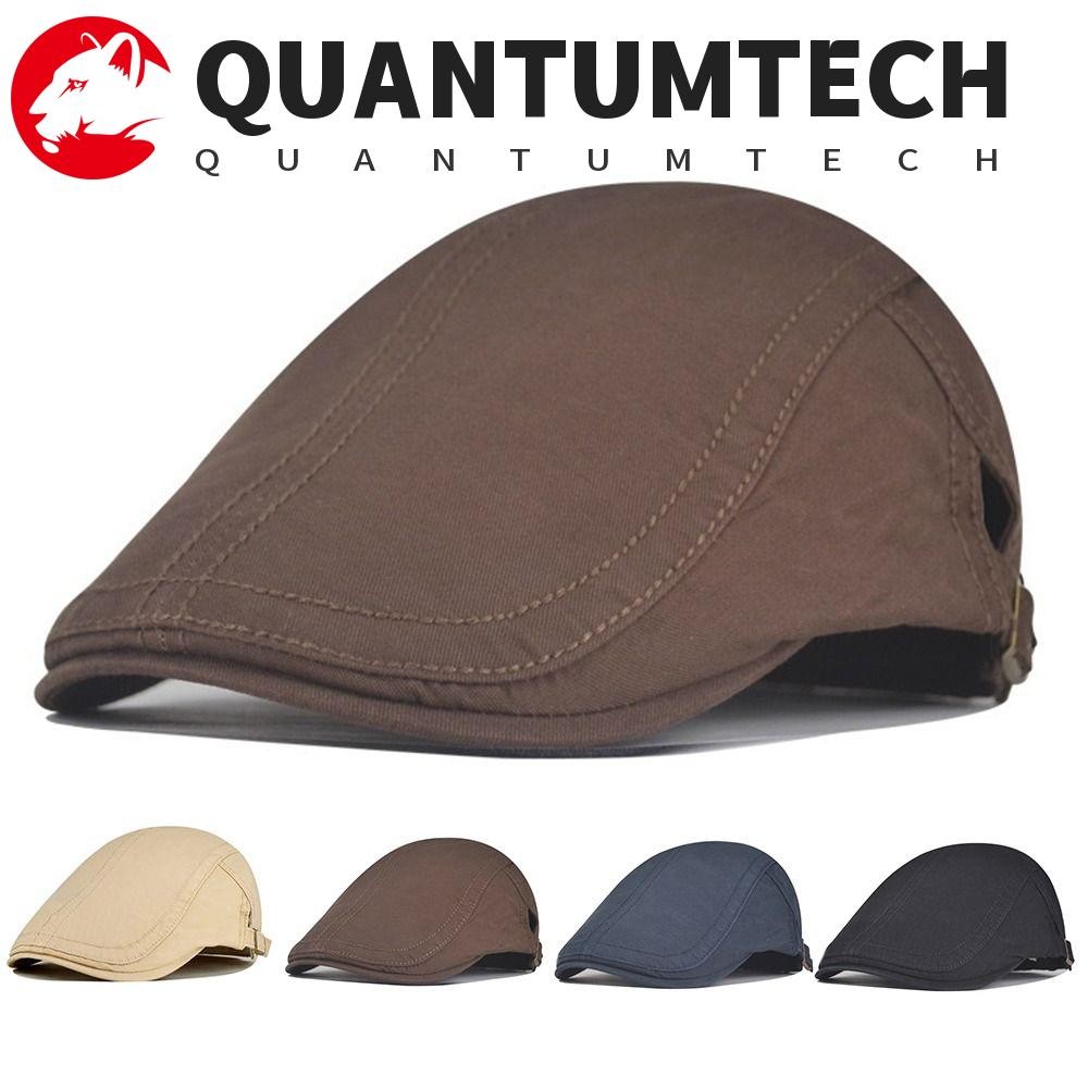 QUANTUMTECH Vintage Berets หมวก,ผ้าฝ้ายปรับ Retro Newsboy หมวก,แฟชั่นสีทึบ Hip Hop จิตรกรหมวกแบน ...