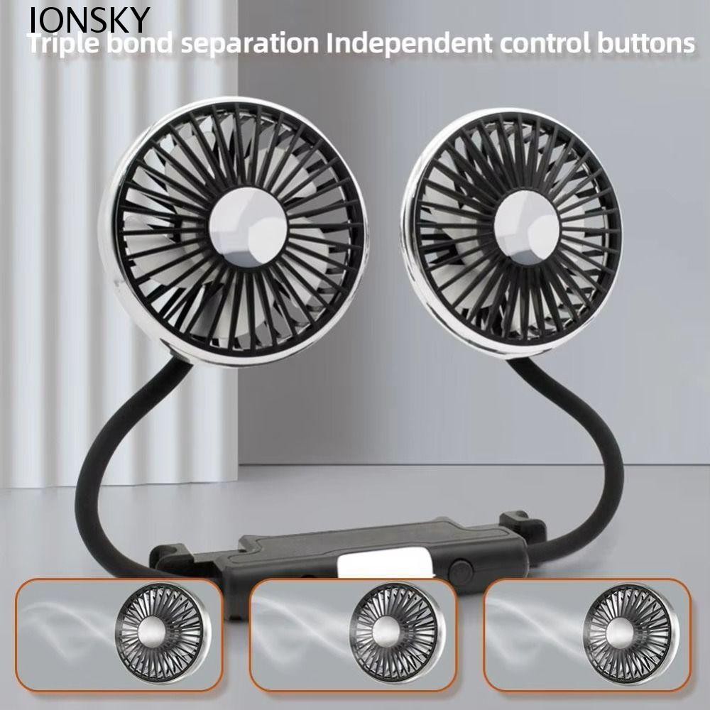 IONSKY พัดลมหัวคู่ พัดลมติดรถยนต์อเนกประสงค์แบบติดรถยนต์ 360° ปรับสาม ...