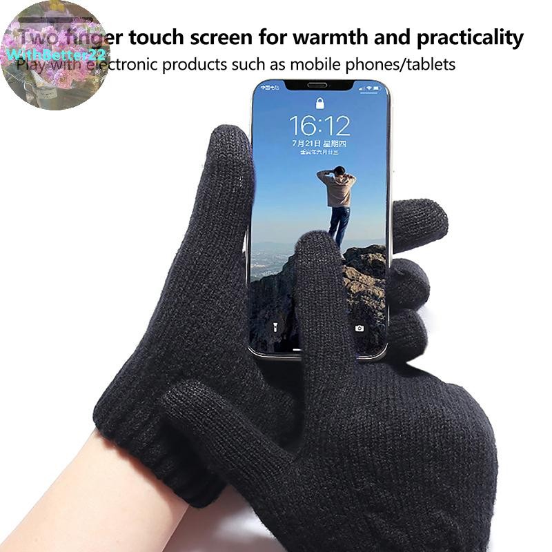 ด้วยถุงมือแคชเมียร์ดีกว่าฤดูหนาว Warm Five Finger Mittens หน้าจอสัมผัส ...
