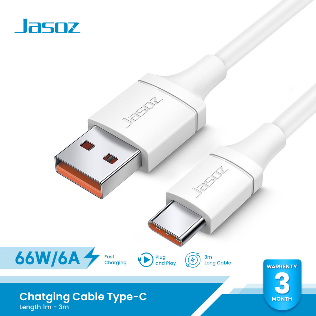 สายชาร์จ Jasoz ชนิด Type-C 66W/6A ชาร์จเร็ว ความยาว 1-3 เมตร กระจายสัญญาณความเร็วสูง | Shopee ...