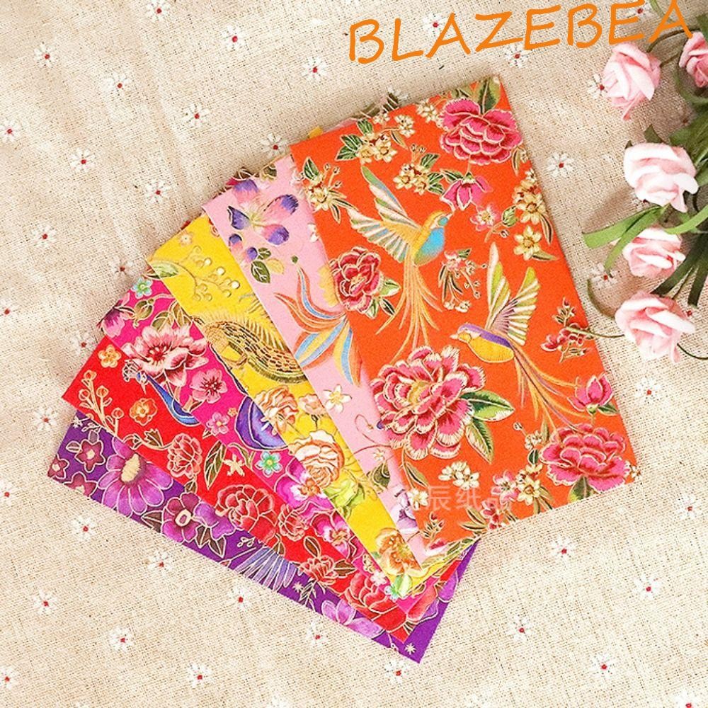 Blazebea 6 ชิ้นซองจดหมายสีแดงปีใหม่, สไตล์จีนสีแดงกระเป๋าโชคเงินซองจดหมาย, Blessing Vintage Best ...
