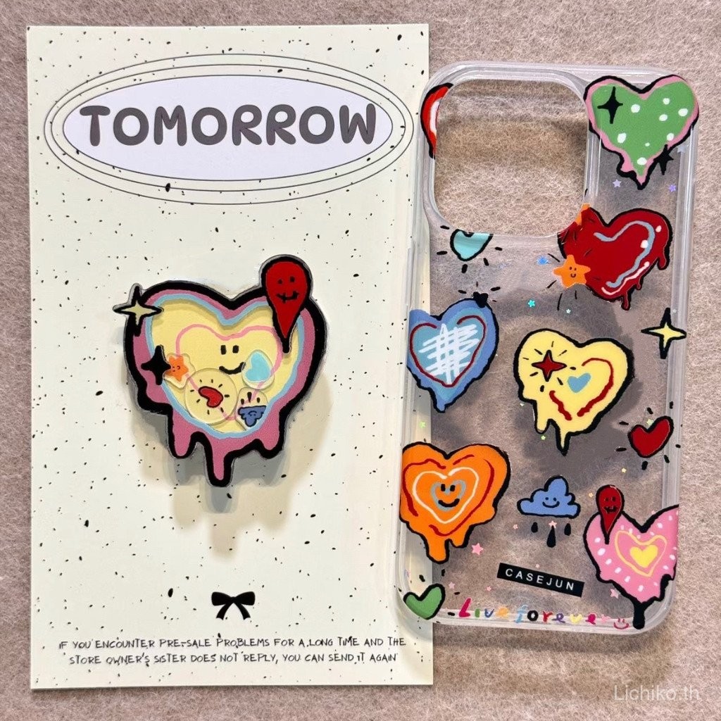 น่ารักสีสัน Graffiti Melt Love เคสโทรศัพท์สำหรับ Apple 16/15/14pro เคส ...