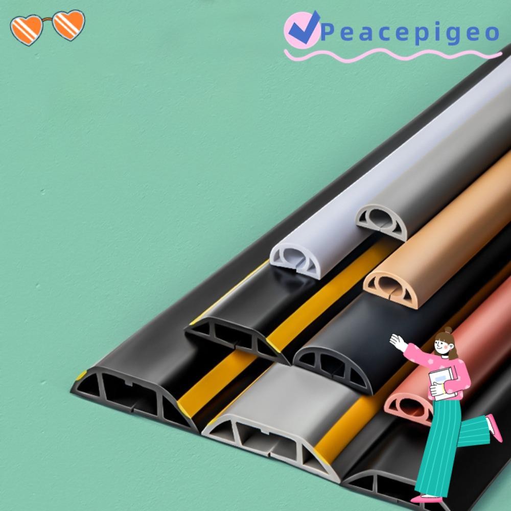 PEACEPIGEO ฝาครอบสายไฟพื้น PVC Self-Adhesive ฝาครอบ Hider ฝาครอบสายไฟไฟฟ้าตัวป้องกันสายไฟ ...