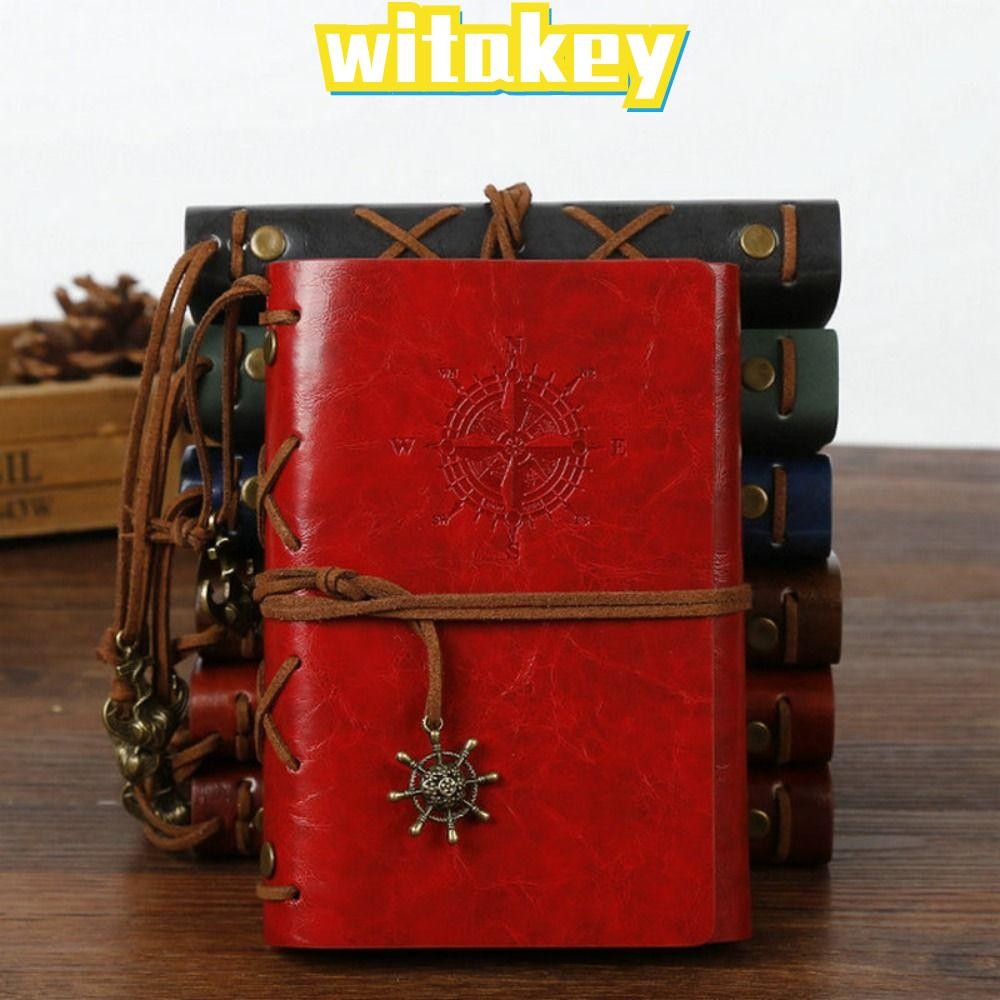 WITAKEY โน๊ตบุ๊คย้อนยุค, 14.5x10 ซม. เปลี่ยนวารสาร Agenda Binder, กระดาษคราฟท์นุ่ม Sketch Book ...