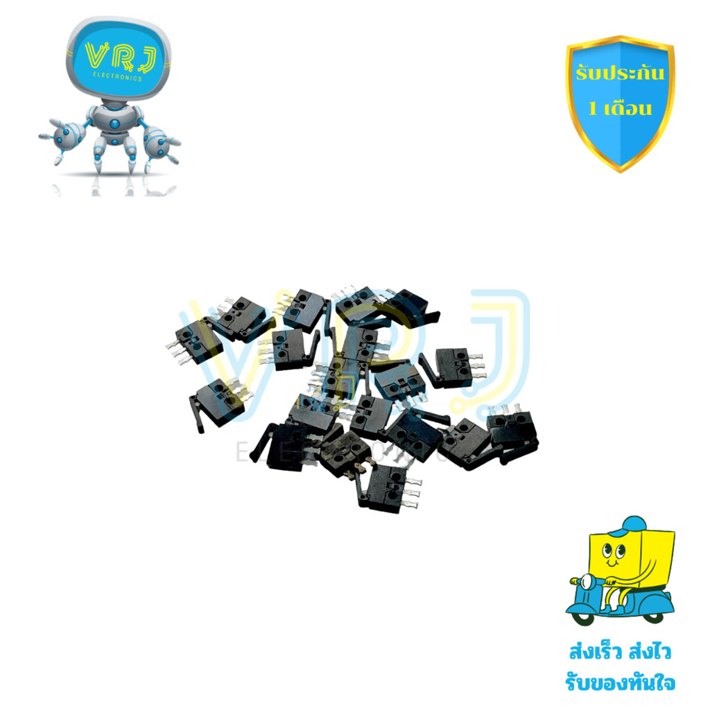 ไมโครสวิตช์จิ๋ว Micro Switch mini 3 ขา ขนาด 8x8x8.4 มม. แพ็ค 10 ตัว ...