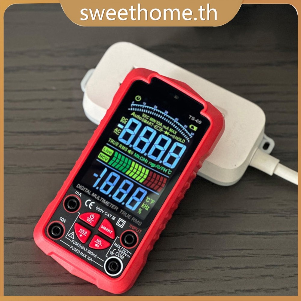 สวโฮม! Smart Auto Digital Multimeter USB ชาร์จ TRMS 6000 นับโวลต์มิเตอร์ AC/DC | Shopee Thailand