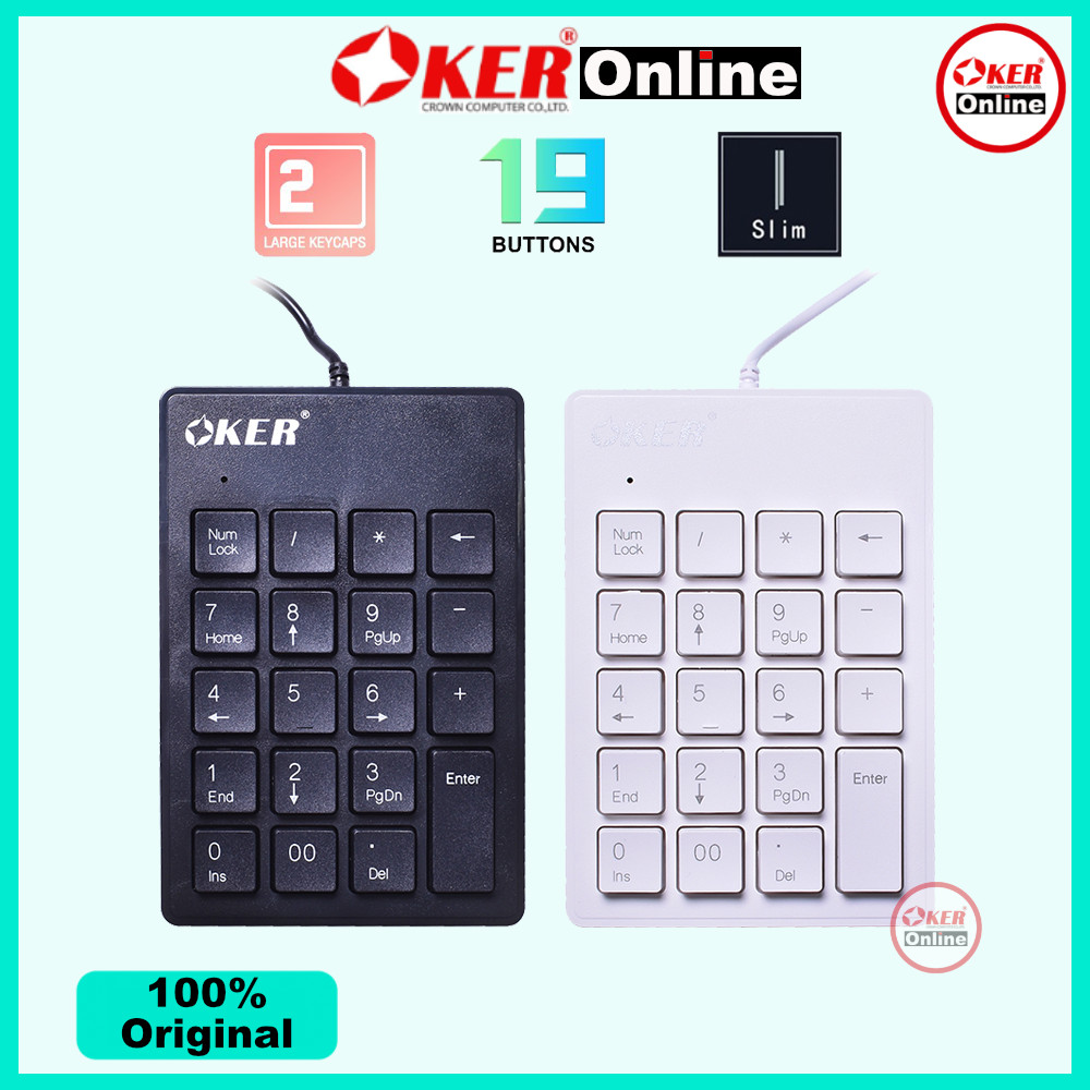 ⭕️ OKER Online Keyboard OKER SK-975 คีย์บอร์ด แป้นตัวเลข Numberic Mini ...