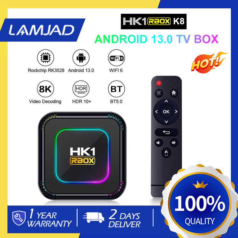 HK1 K8 เครือข่าย set-top box Android 13 ระบบกล่องทีวี wifi6 8K กล่องทีวี RK3528 Wifi 5G ...