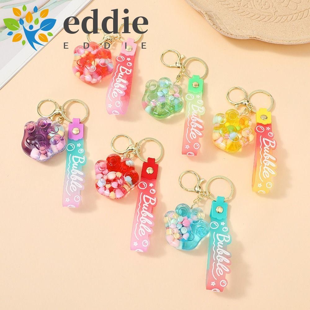 Edie Cat Claw Quicksand พวงกุญแจ,น่ารักฟองลูกปัด Quicksand ขวดพวงกุญแจ ...