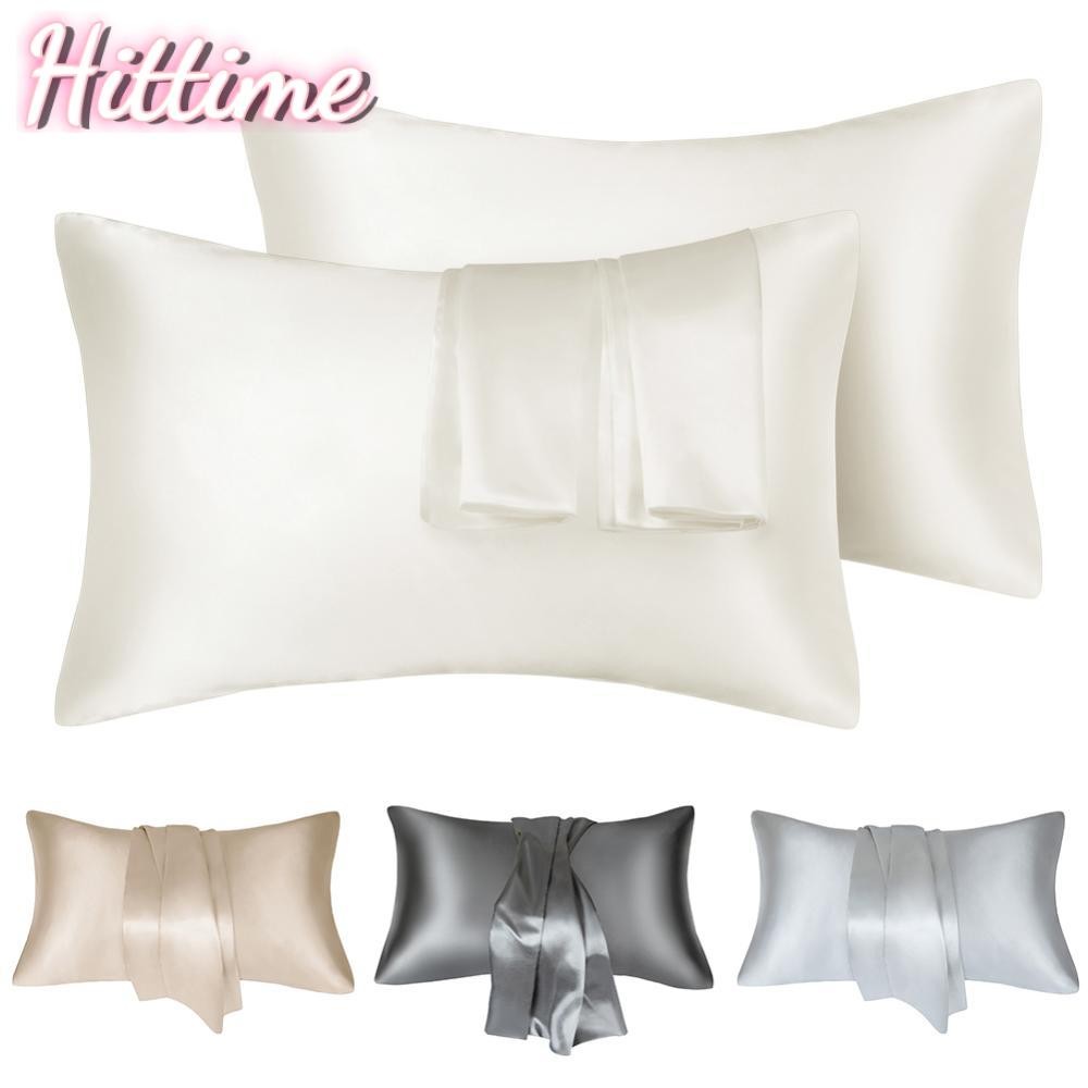 Hittime 2 ชิ้น/เซ็ตซาตินปลอกหมอน Silky & Soft หมอนครอบคลุมคล้ายผ้าไหมหมอนกรณี Queen ขนาด I9R8 ...