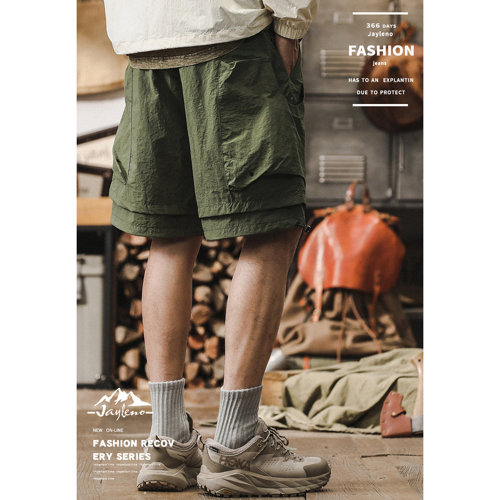 ERSHENSHI กันน้ํากลางแจ้ง Quick-Drying Workwear กางเกงขาสั้นผู้ชายฤดู ...