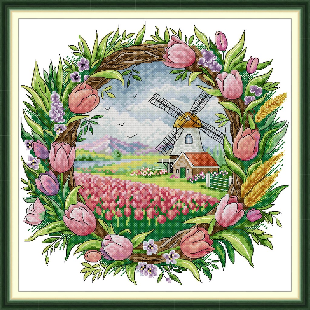 Joy Sunday Stamped Cross Stitch Ktis DMC Threads ชุดปักครอสติสจีน DIY ...