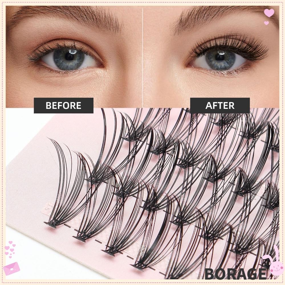BORAG 100 ชิ้นส่วนบุคคล Cluster Eyelashes 8-16 มิลลิเมตรเครื่องมือต่อขนตาขนตาปลอม C Curl ...