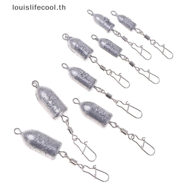 Louislifecool 2 ชิ้นตกปลา Sinkers Bullet Sinker Rolling หมุน Interlock Snap Connector 60 กรัม ...