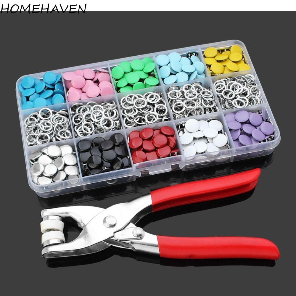 Homehaven 100 ชิ้น Five Claw Buckle Clamp ชุด, 9 มม.ปุ่มโลหะ Prong Snap ...