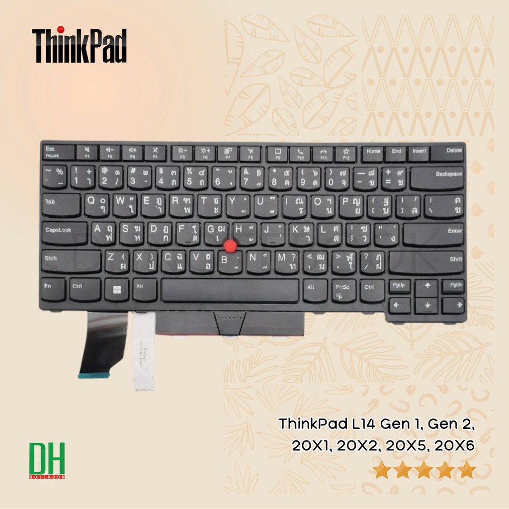 คีย์บอร์ด OEM สำหรับ Lenovo ThinkPad L14 Gen 1, Gen 2, 20X1, 20X2, 20X5 ...