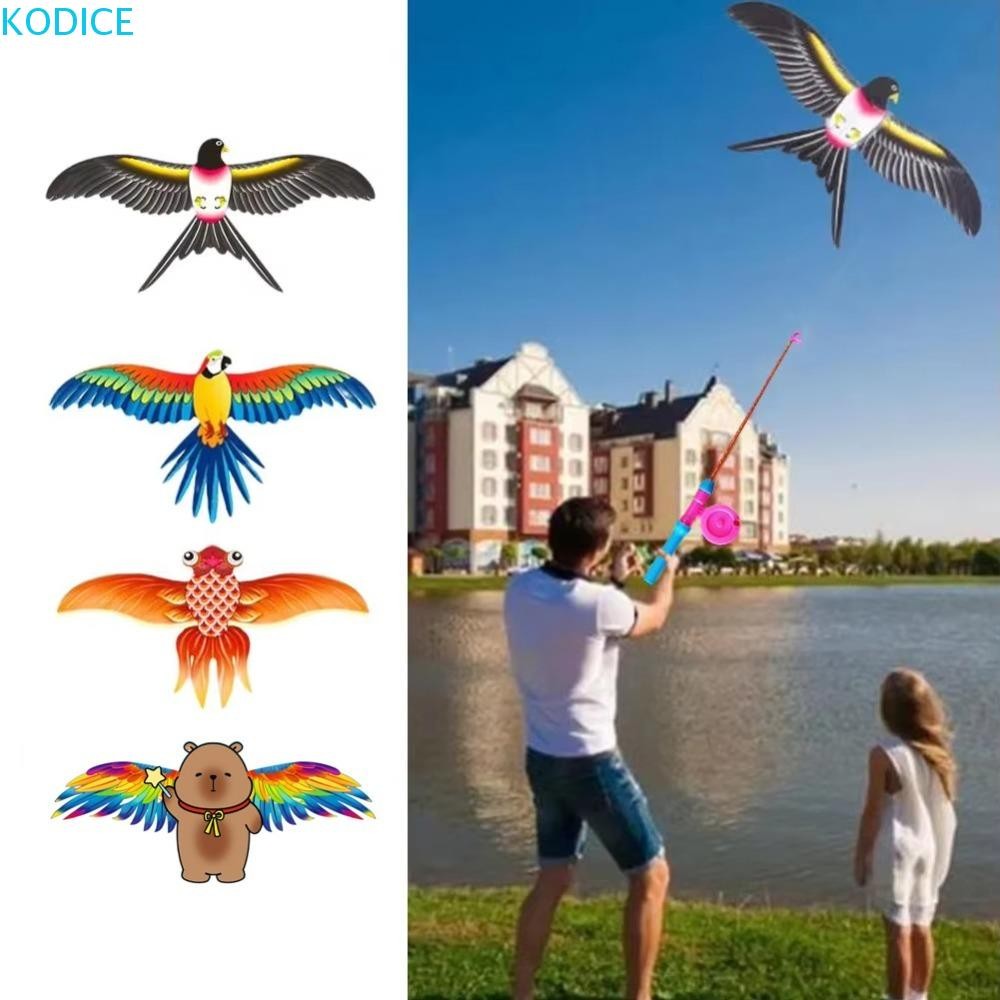 KODICE เบรคมือเด็ก Kite ของเล่น, Labubu Capybara จับเด็ก Flying Kite ...