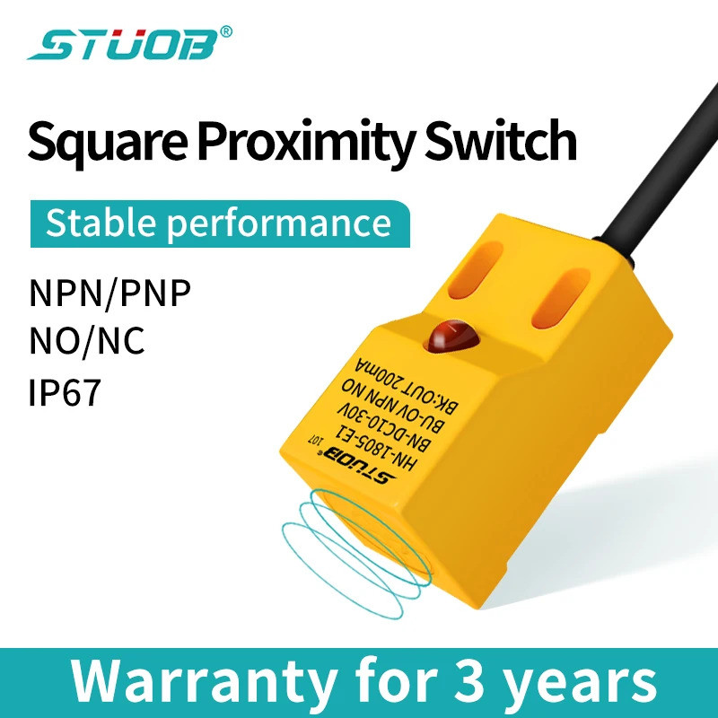 Square inductive proximity switch three-wire 24v，NPN normally open ...