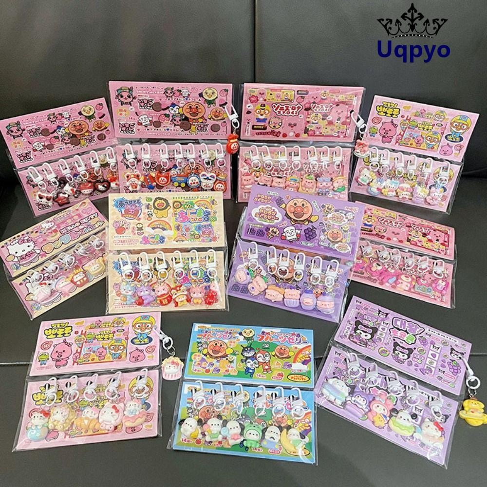 UQPYO 6 ชิ้น/เซ็ต Labubu พวงกุญแจ, เครยอนชินจังการ์ตูน Sanrio Key Chain ...