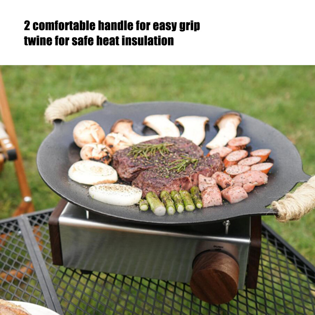 SN7 Korean BBQ Grill Pan Round Griddle Stovetop Induction Home Outdoor ...