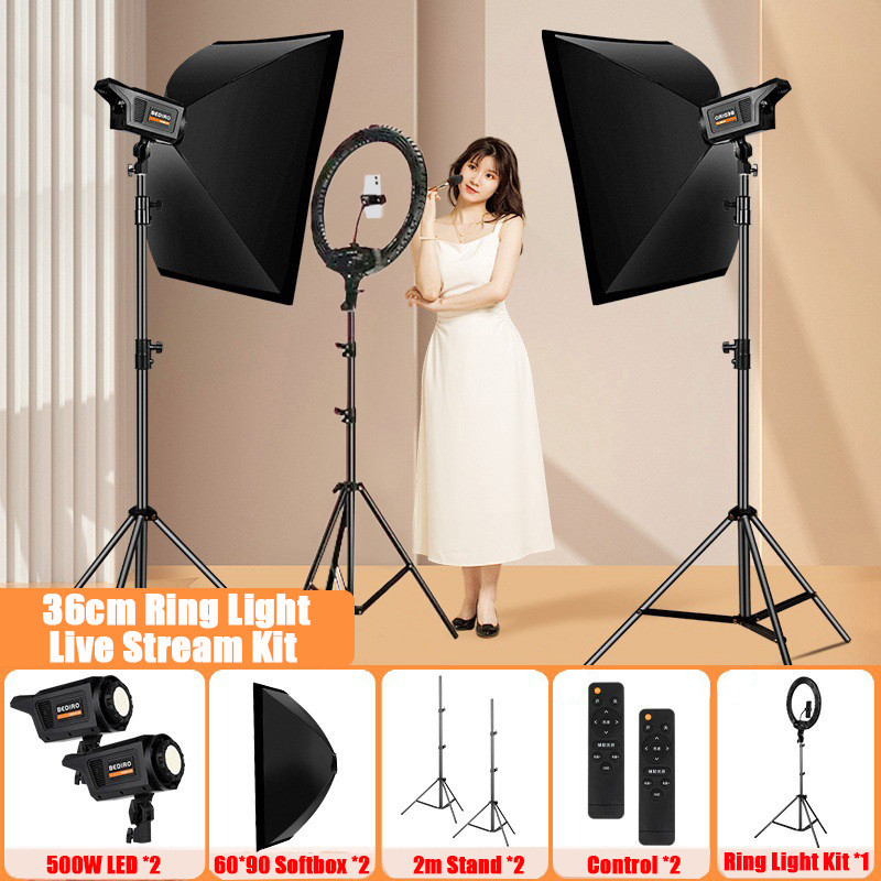 Ring Light Live Stream Kit ไฟไลฟ์สด led ปรับสามสี ไฟสตูดิโอ ไฟไลฟ์สดซอ ...