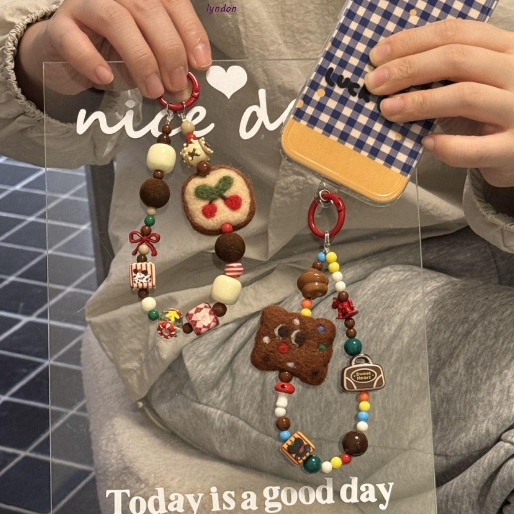 Lyndon พวงกุญแจตุ๊กตา,สักหลาดคุกกี้จี้ต้นคริสต์มาส,แฟชั่นเชอร์รี่น่ารัก ...