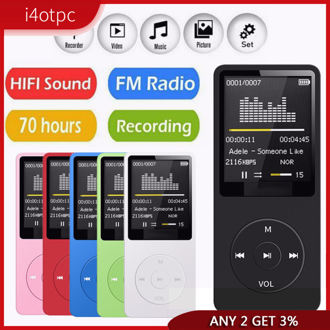 I4otpc เครื่องเล่นเพลง Mp3 ที่รองรับบลูทูธ Lossless วิทยุ Fm แบบพกพาภายนอก Ultra-thin นักเรียน ...
