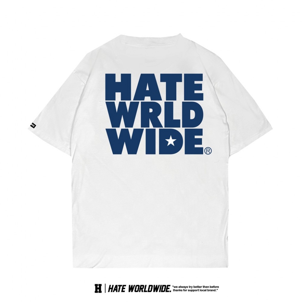 Katun Yizhuo TSHIRT HATE WORLDWIDE DGX WHITE Distro เสื้อยืดผ้าฝ้ายแขนสั้นเสื้อยืดชายเสื้อยืดวง ...