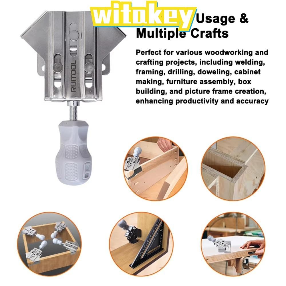 WITAKEY แคลมป์ประกบตู้ปลา, เครื่องมือหนีบสแตนเลส แคลมป์มุมขวา, นกกระทาสูง DIY 90 องศาตําแหน่ง ...