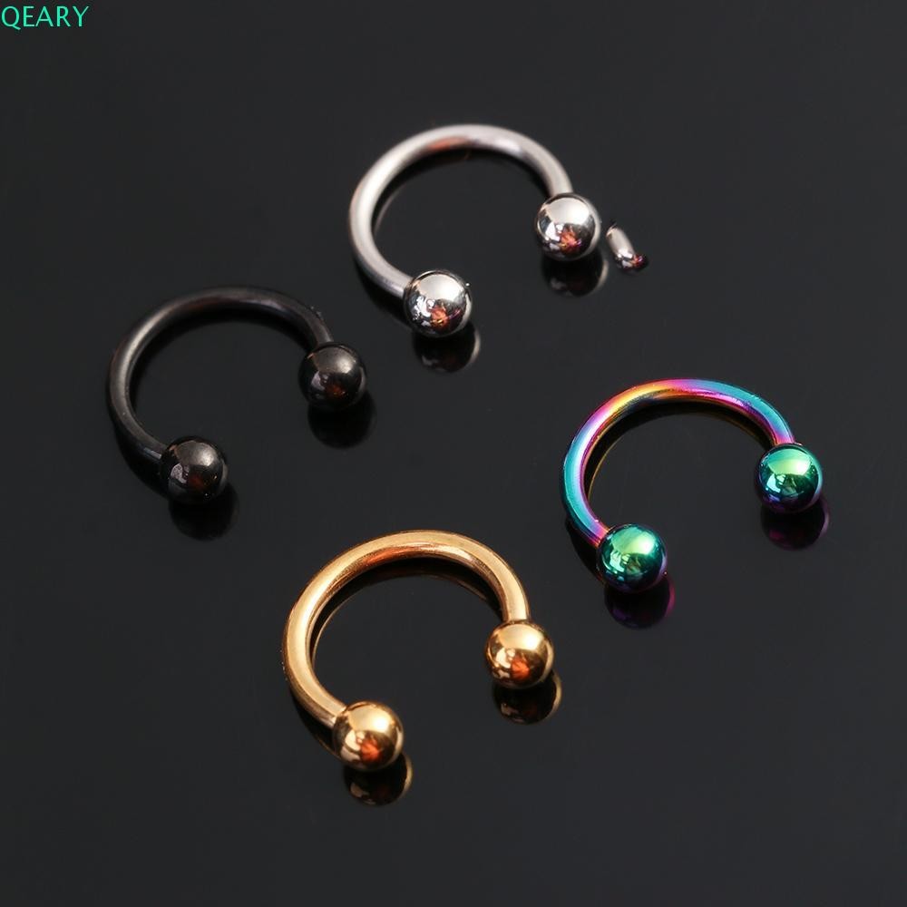 Qeary Body Piercing Hoop Ball Stud ต่างหู C รูปร่างวงกลม Sepatum แหวน ...