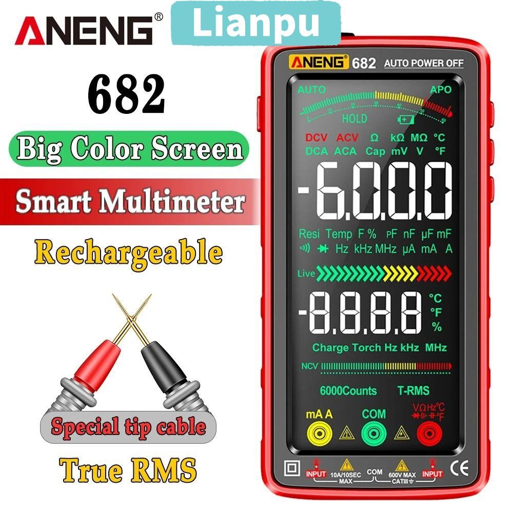 LIANPU AC/DC แอมมิเตอร์ Professional True RMS ชาร์จใหม่ได้ 6000 นับ ...