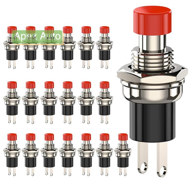 Apex Auto 20pcs Momentary Push Button Switch, 1A 250VAC SPST Mini Pushbutton Switches ปกติเปิด ...