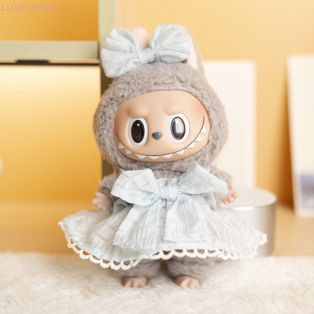 Luxeliving Labubu Time Clothes, Labubu Time To Chill Cute Labubu Doll Dress, Soft Bow Skirt Hair ...