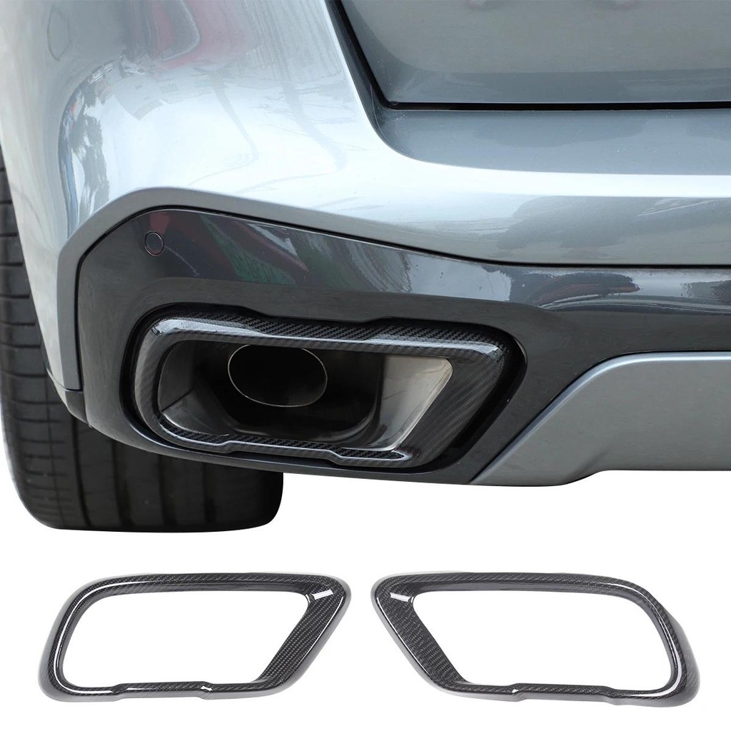 คาร์บอนไฟเบอร์แท้รถท่อไอเสียท่อไอเสียฝาครอบเอาต์พุตสําหรับ BMW X5 X6 X7 ...