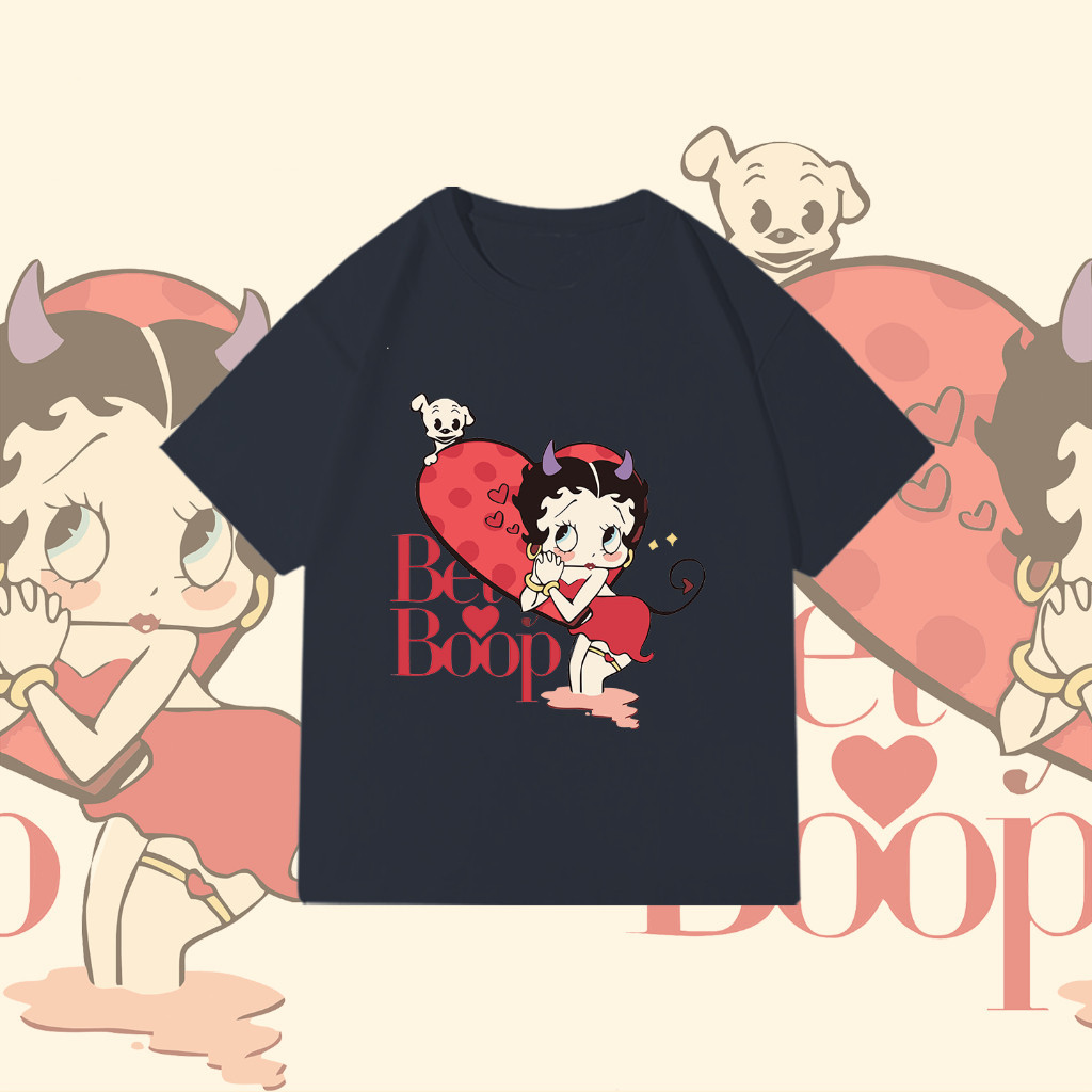 New ฝ้ายบล็อกบัสเตอร์ใหม่ summer betty boop T-shirt ผ้านุ่ม ใส่สบาย ...