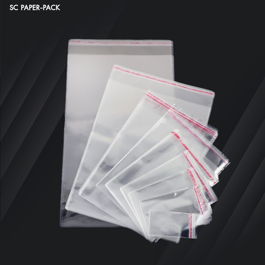 SC Paper-Pack ซองพลาสติก OPP ใสเทปกาว แบบบาง รวมขนาด (50 ไมครอน) แพ็ค ...