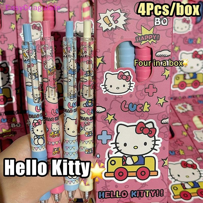 Eas 4 ชิ้น/กล่อง Hello Kitty ปากกาเจล Kawaii Sanrio KT แมว 0.5 มม.หมึก ...