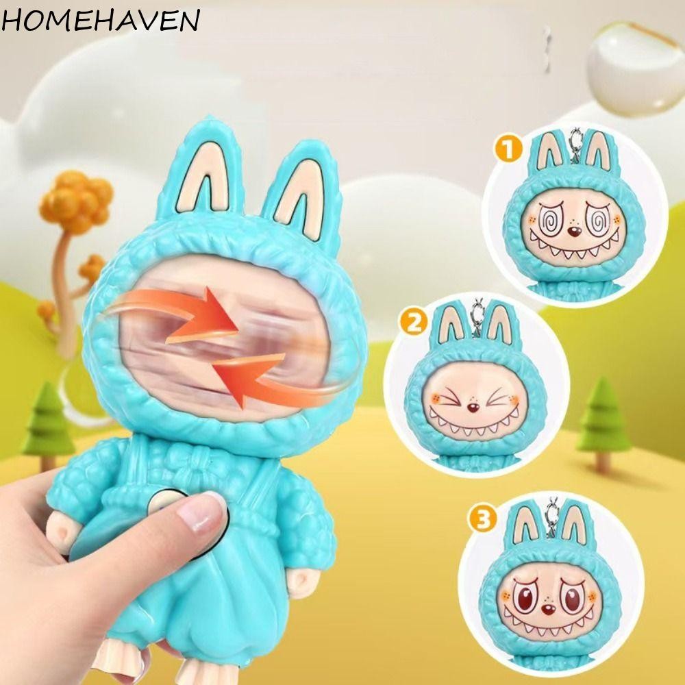 Homehaven Labubu ตุ๊กตาเปลี่ยนหน้า,พร้อมพวงกุญแจ 3 Facial Labubu Face ...