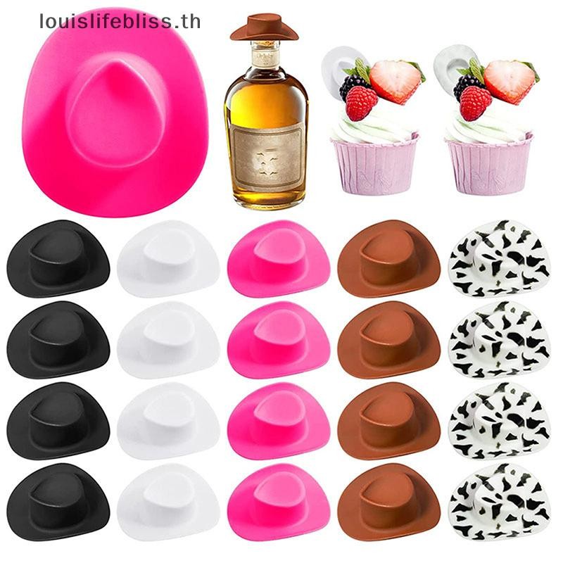 Louislifebliss 10 ชิ้นมินิหมวกคาวบอยพลาสติก Western งานแต่งงานตุ๊กตา ...