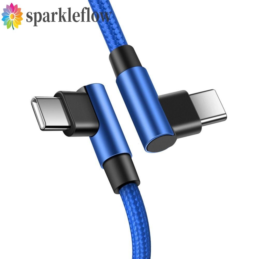 Sparkleflow สายชาร์จเร็ว 0.25 ม./1 ม./2 ม./3 ม. Quick Charge 3A PD 60W Data Line อะแดปเตอร์ชาร์จ ...